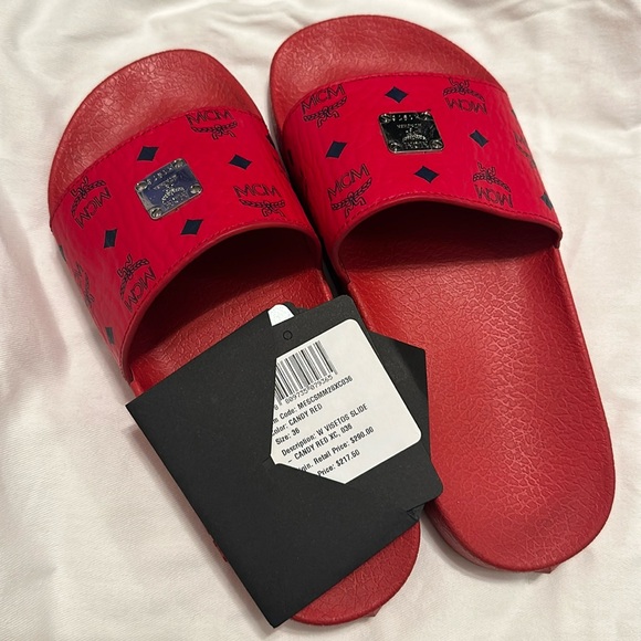MCM | Shoes | Used Mcm Red Slides Size 6 | Poshmark